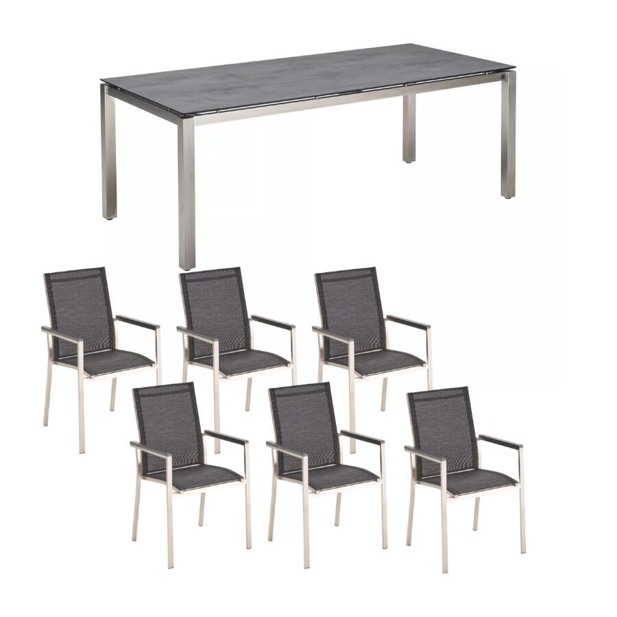 Gartenmöbel-Set mit CASA DOMA Tisch Carini 210x100 cm und Liadomo ...